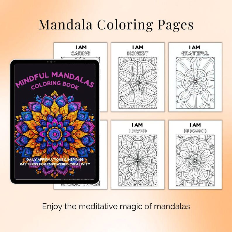 50 Mindful Mandala Coloring Pages | Adults & Kids Printable - Etsy