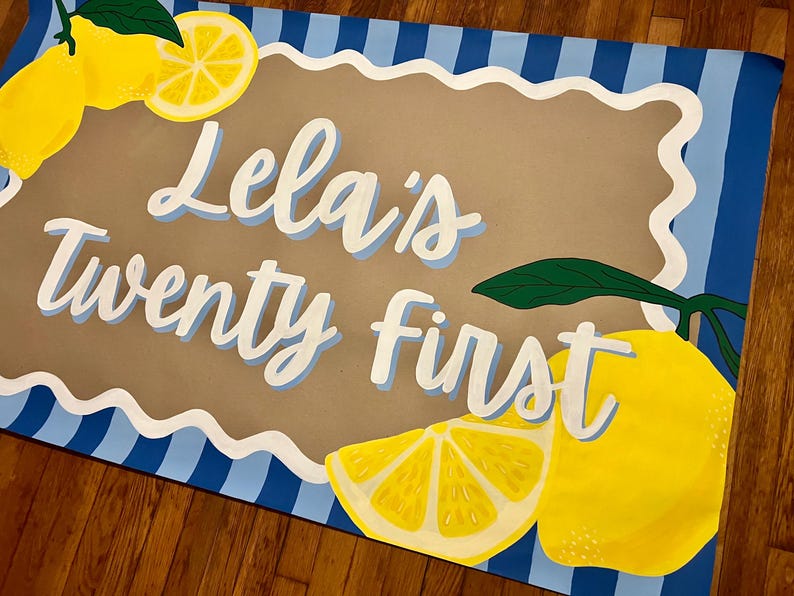 Lemon Birthday Banner - Amalfi Coast Birthday Decor - Lemon Theme Party ...
