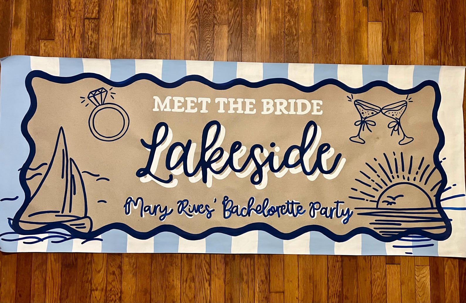 Lakeside Bachelorette Party Banner | Nautical Bachelorette Banner ...