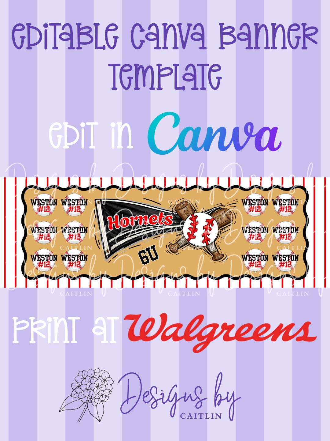 Baseball Team Banner Template | 2x6 Walgreens Size | Editable in Canva ...