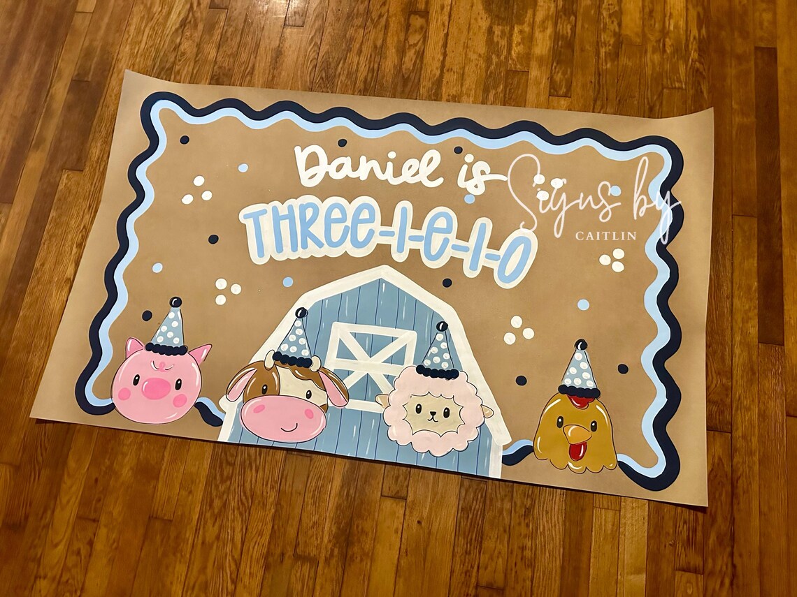 Custom Hand-painted Farm Birthday Banner | Farm Birthday Party Decor ...