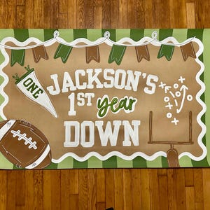 First Year Down Banner | First Year Down Birthday Decor | Football ...