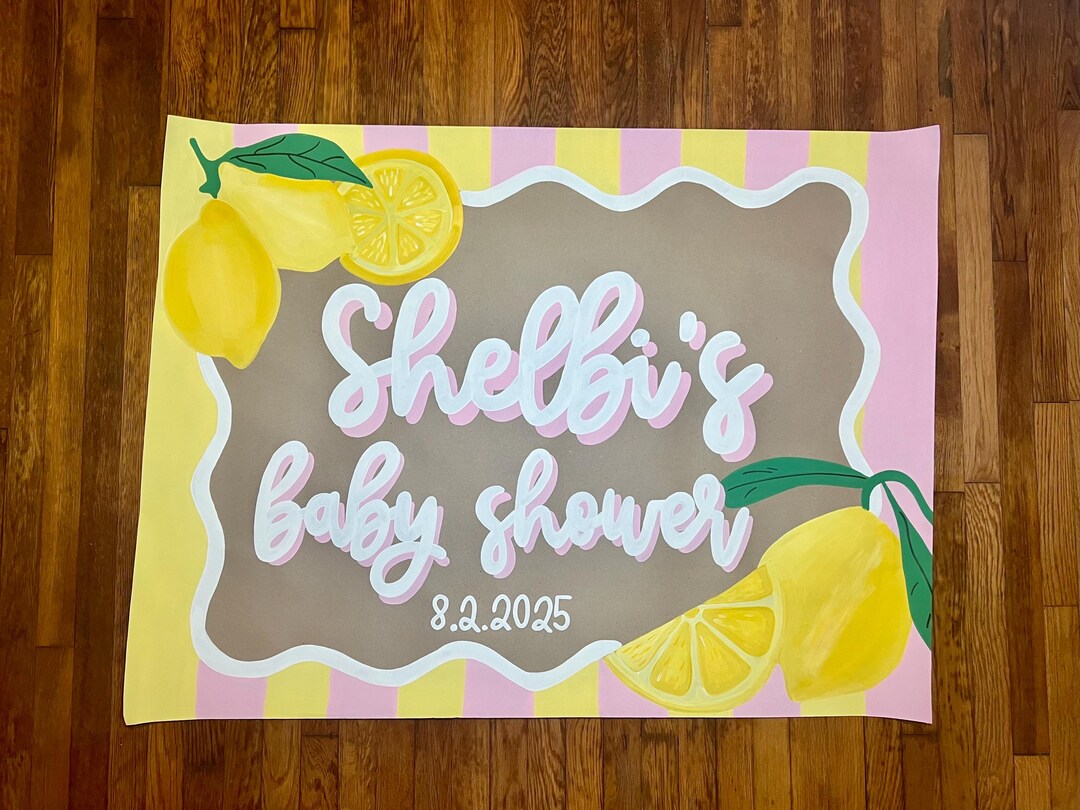 Lemon Birthday Banner - Pink Lemonade Party Decor - Lemon Theme Party ...