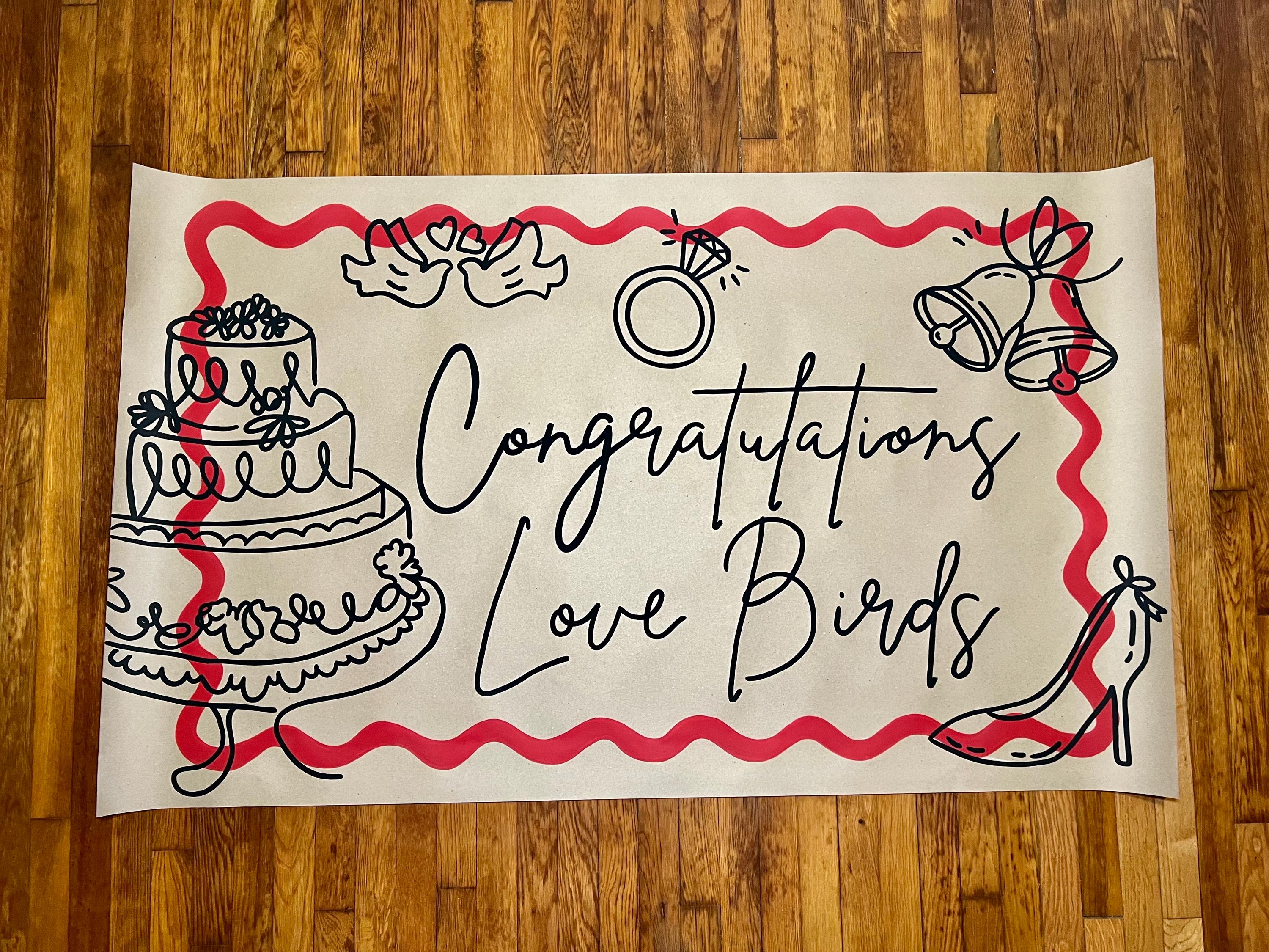 Elegant Minimalist Engagement Party Banner | Personalized Bridal Shower ...