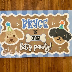 Let's Pawty Dog Birthday Baanner | Puppy Birthday Party Decor | Dog ...