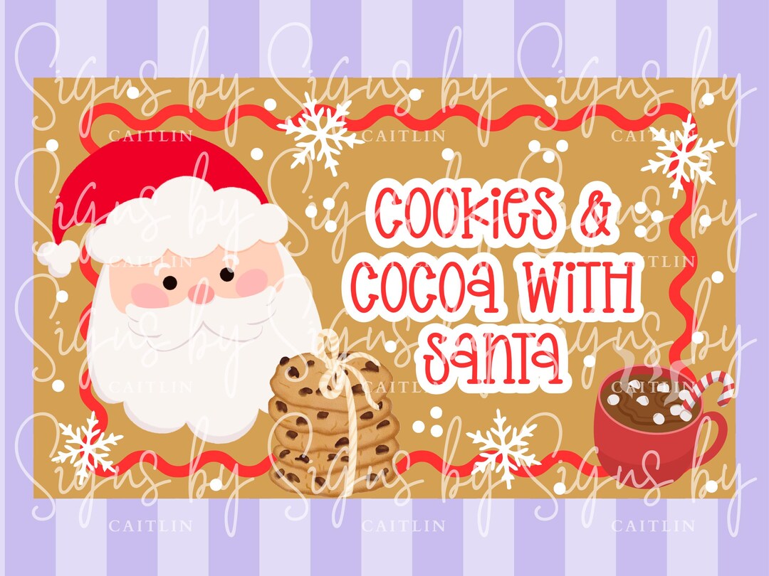 Christmas Banner Mockup | Cookies & Cocoa With Santa Banner Mockup ...