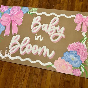 Baby in Bloom Baby Shower Banner | Baby Shower Banner | Flowers and ...