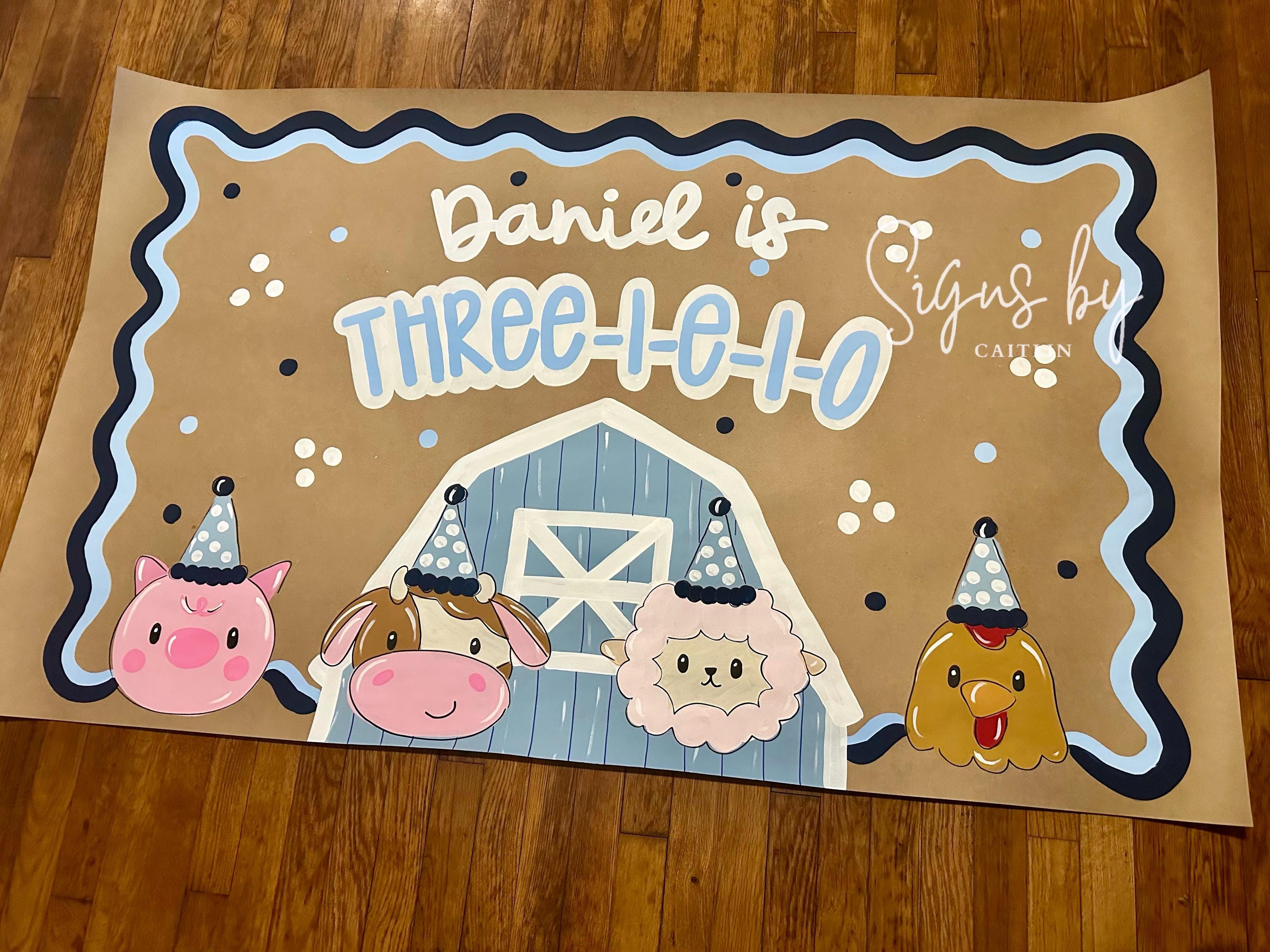 Custom Hand-painted Farm Birthday Banner | Farm Birthday Party Decor ...