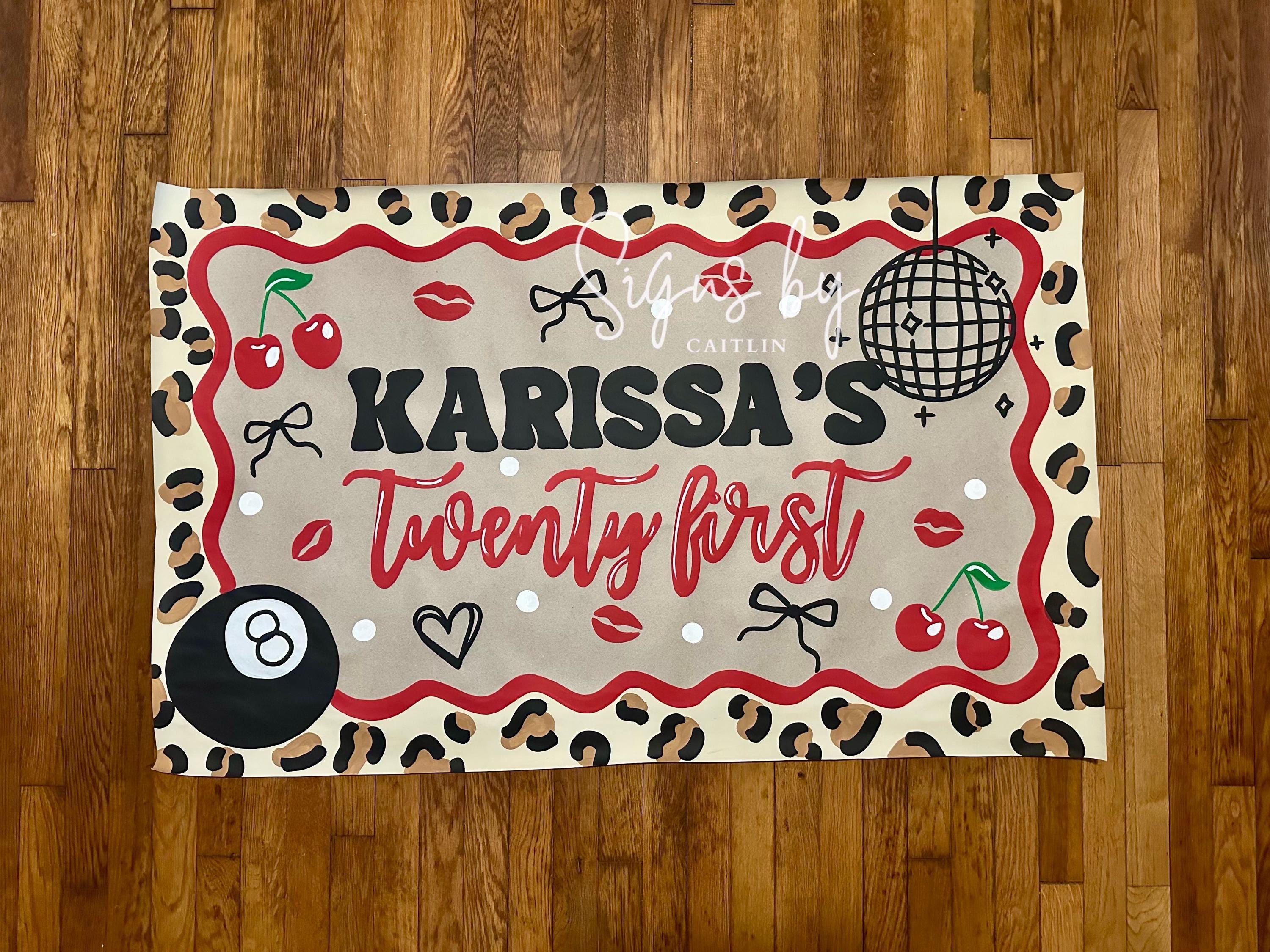 Nasty 19 Birthday Banner | Custom Birthday Banner | Cheetah Print ...