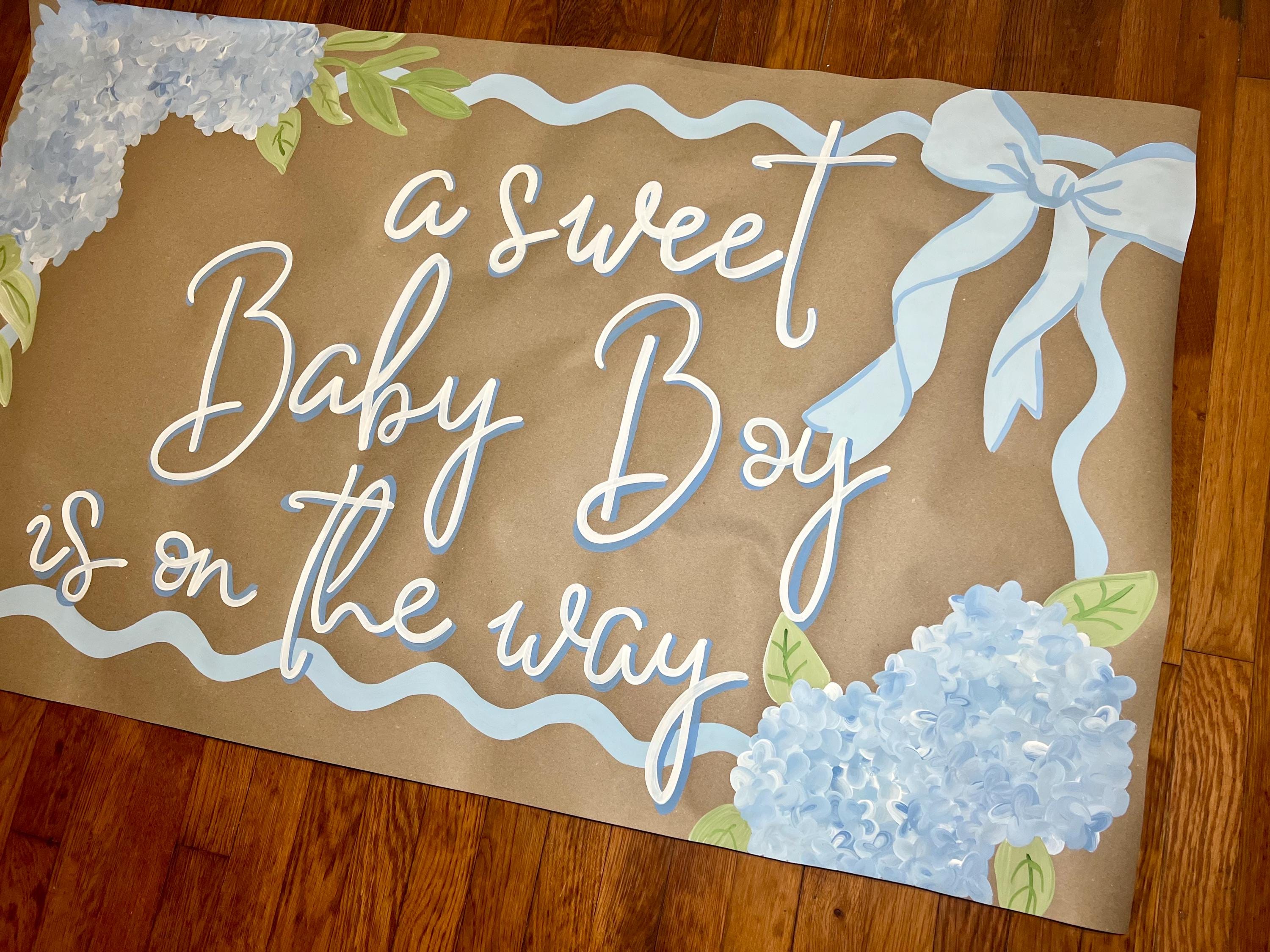 A Sweet Baby is on the Way Banner – Custom Hand Painted Baby Shower ...