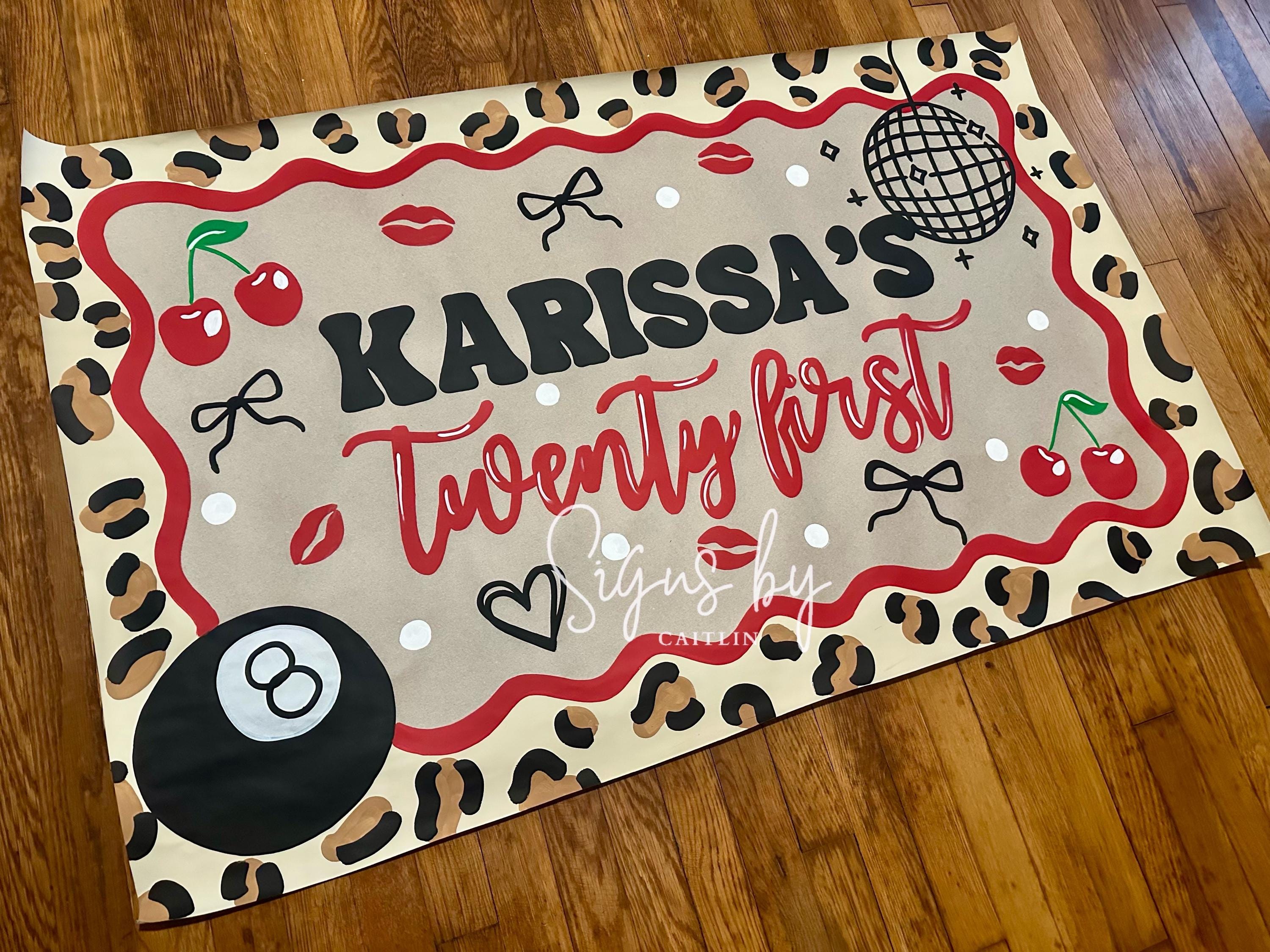 Nasty 19 Birthday Banner | Custom Birthday Banner | Cheetah Print ...