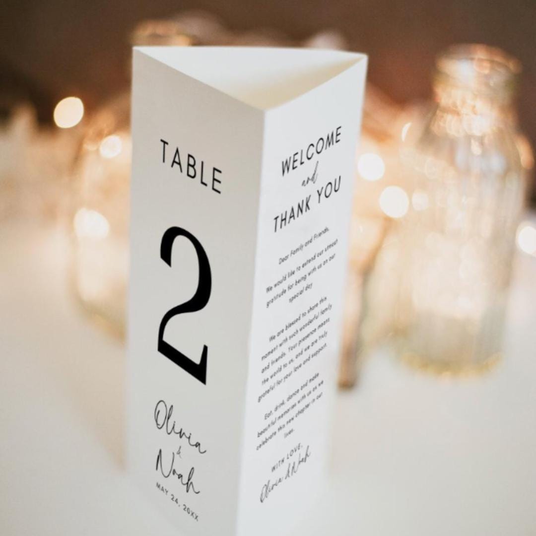 A4 Table Numbers for Weddings and Other Events - Digital Template to ...