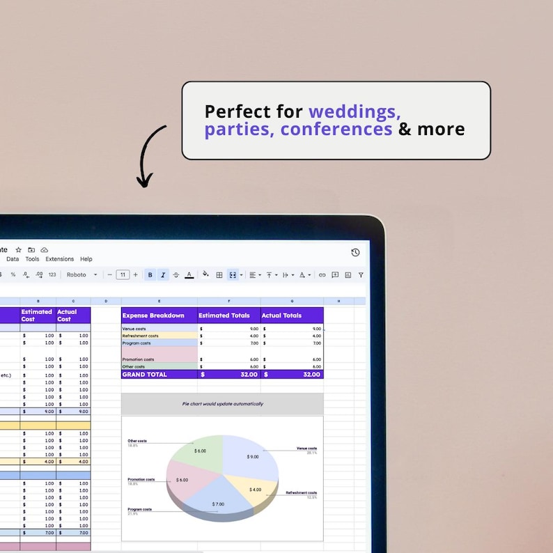 Event Budget Template | Excel & Google Sheets Planner (digital Download ...