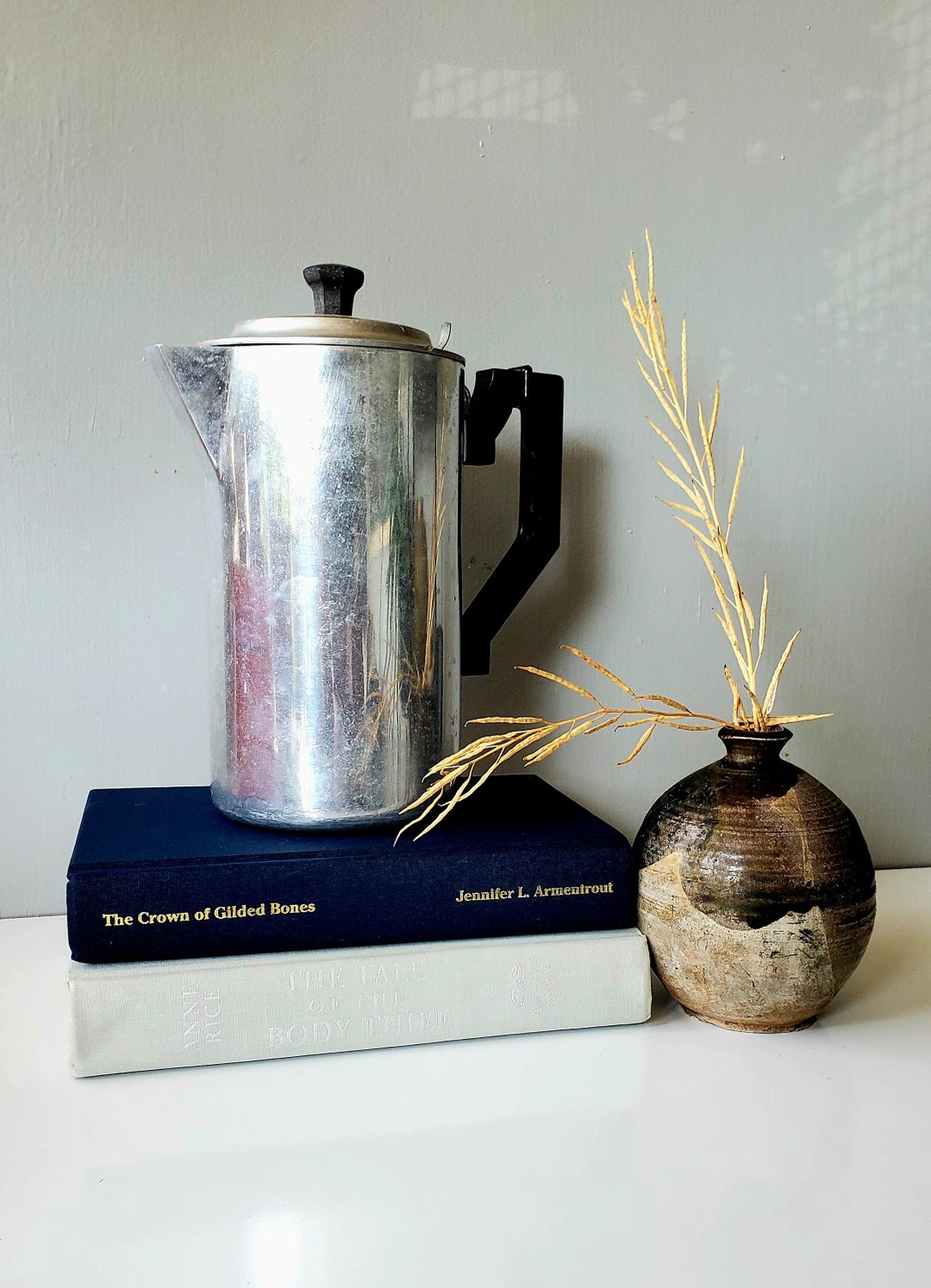 Vintage Metal Pitcher// Vintage 1950s Coffee Pot,vintage Contemporary ...