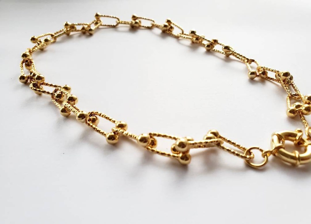 Chunky Modern Gold Statement Necklace//chunky 80s Style 24k Gold Plated ...