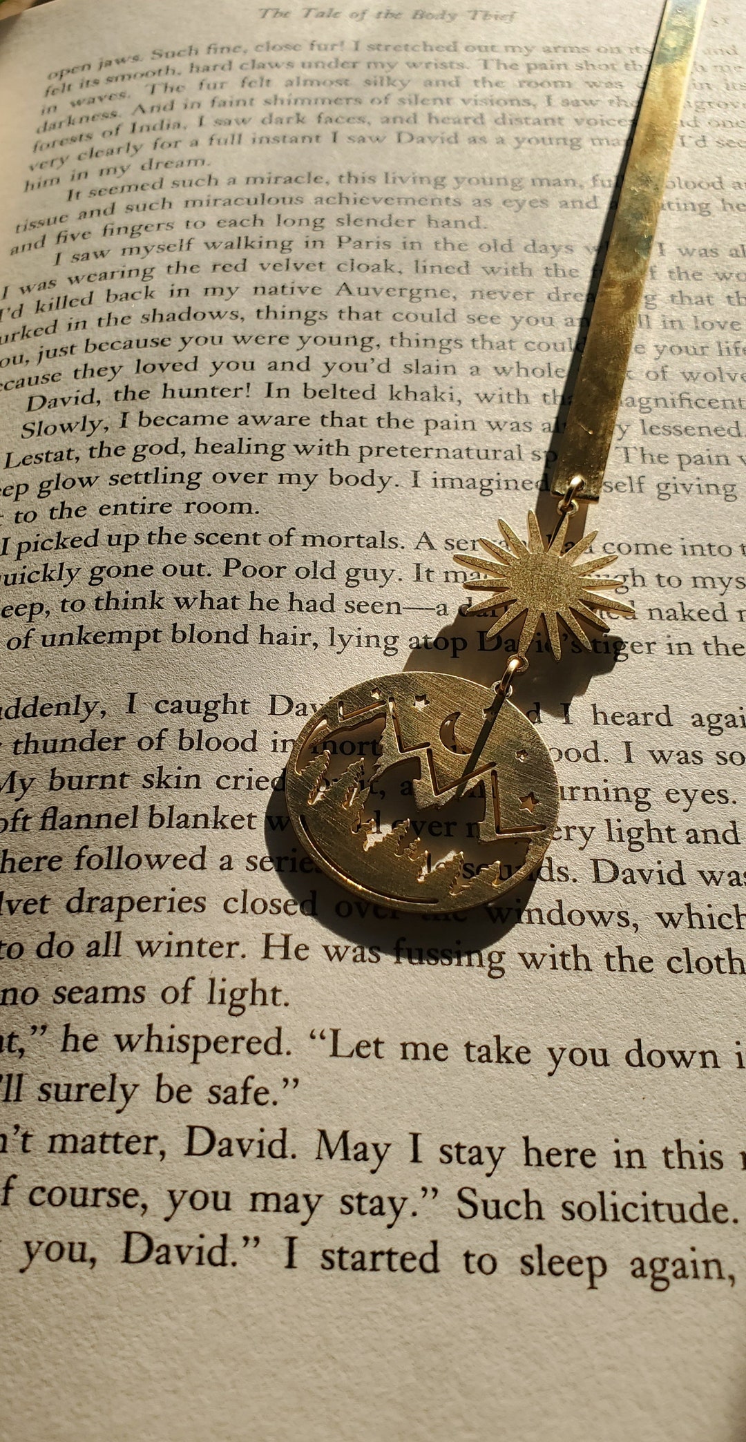 Velaris Seal Inspired Bookmark// Brass Mountain and Star Bookmark ...