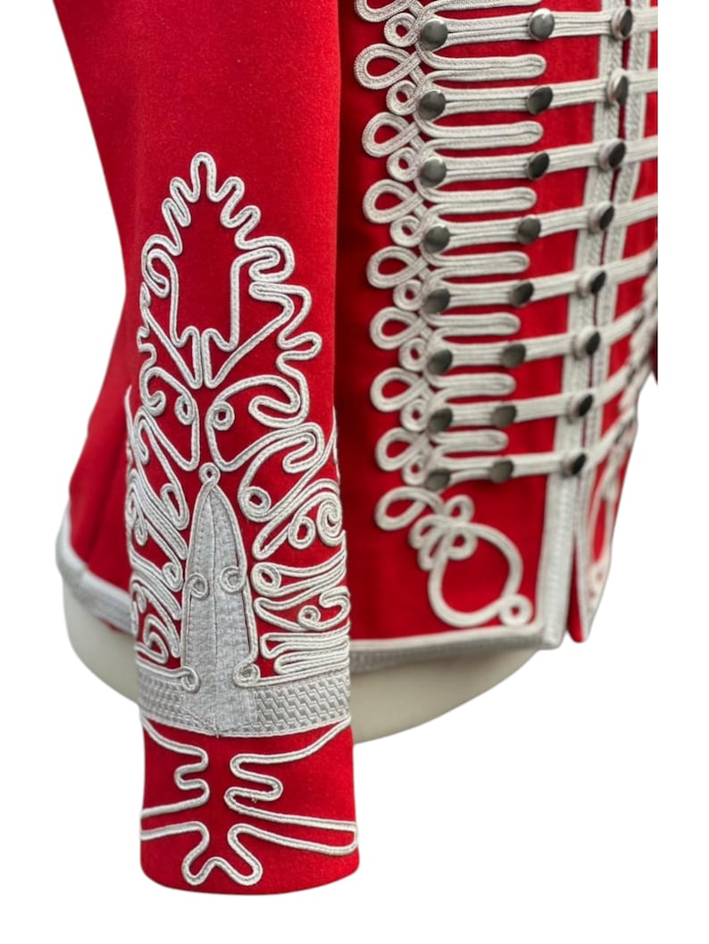 Men's Red Napoleonic Military Jacket Handmade Steampunk Parade Uniform ...
