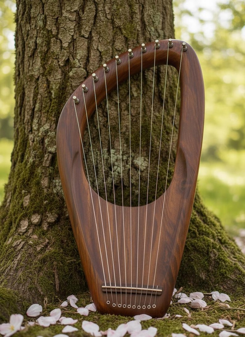Rosewood 10 Strings Pentatonic Design Lyre Harp Handmade Celtic Musical ...