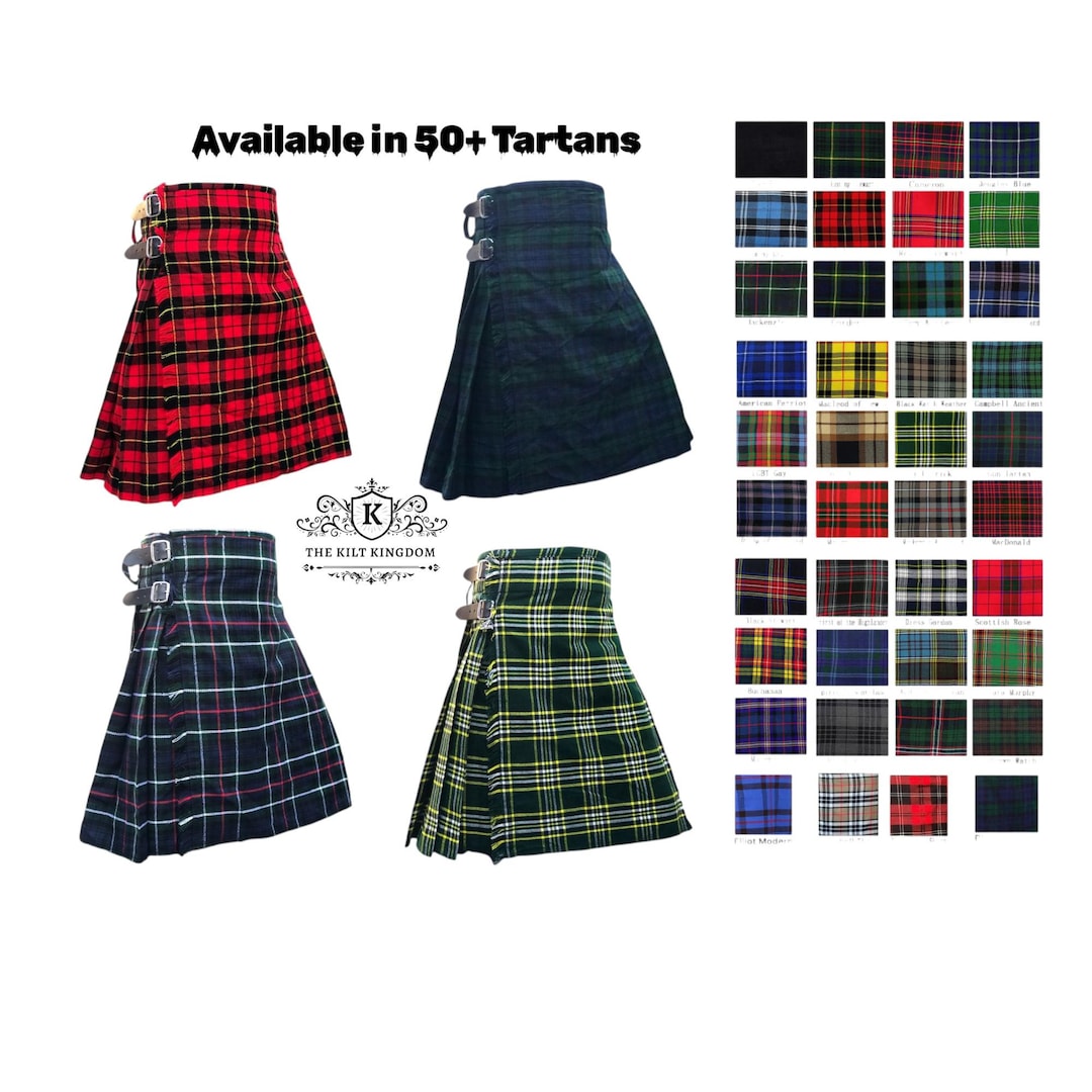 Men's 5 Yard Traditional Scottish Tartan Kilt Handmade Highland Clans ...