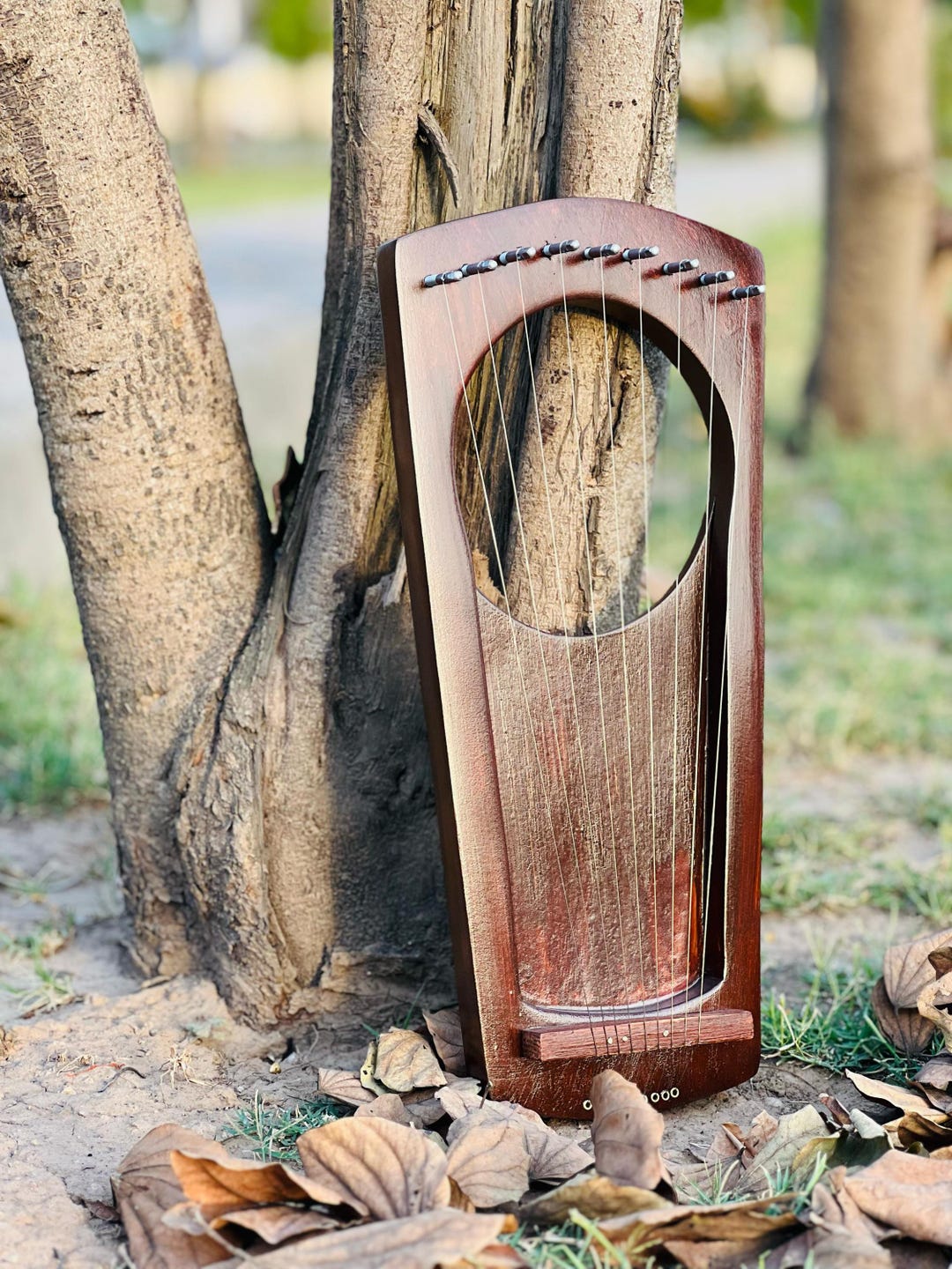 Pentatonic Lyre Harp Rosewood Celtic Style 9 Metal Strings Lyre With ...