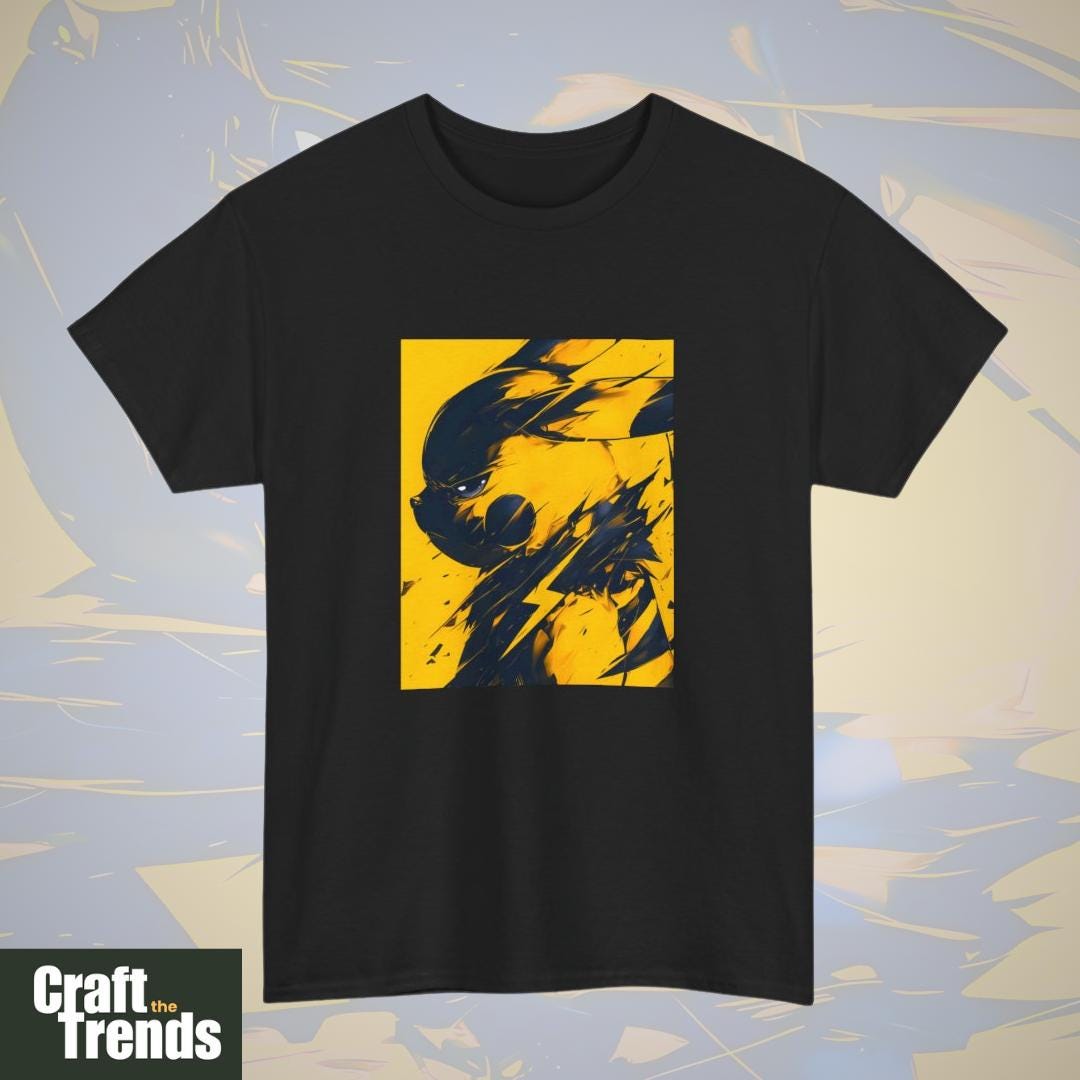 Pikachu Strike Shirt, Electric Type Pokemon Shirt, Bold Pikachu Graphic ...