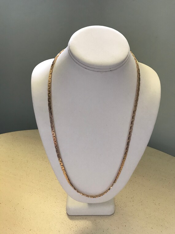Gold Chain Necklace Herringbone Links 24 inch by Amway Glamour | Etsy