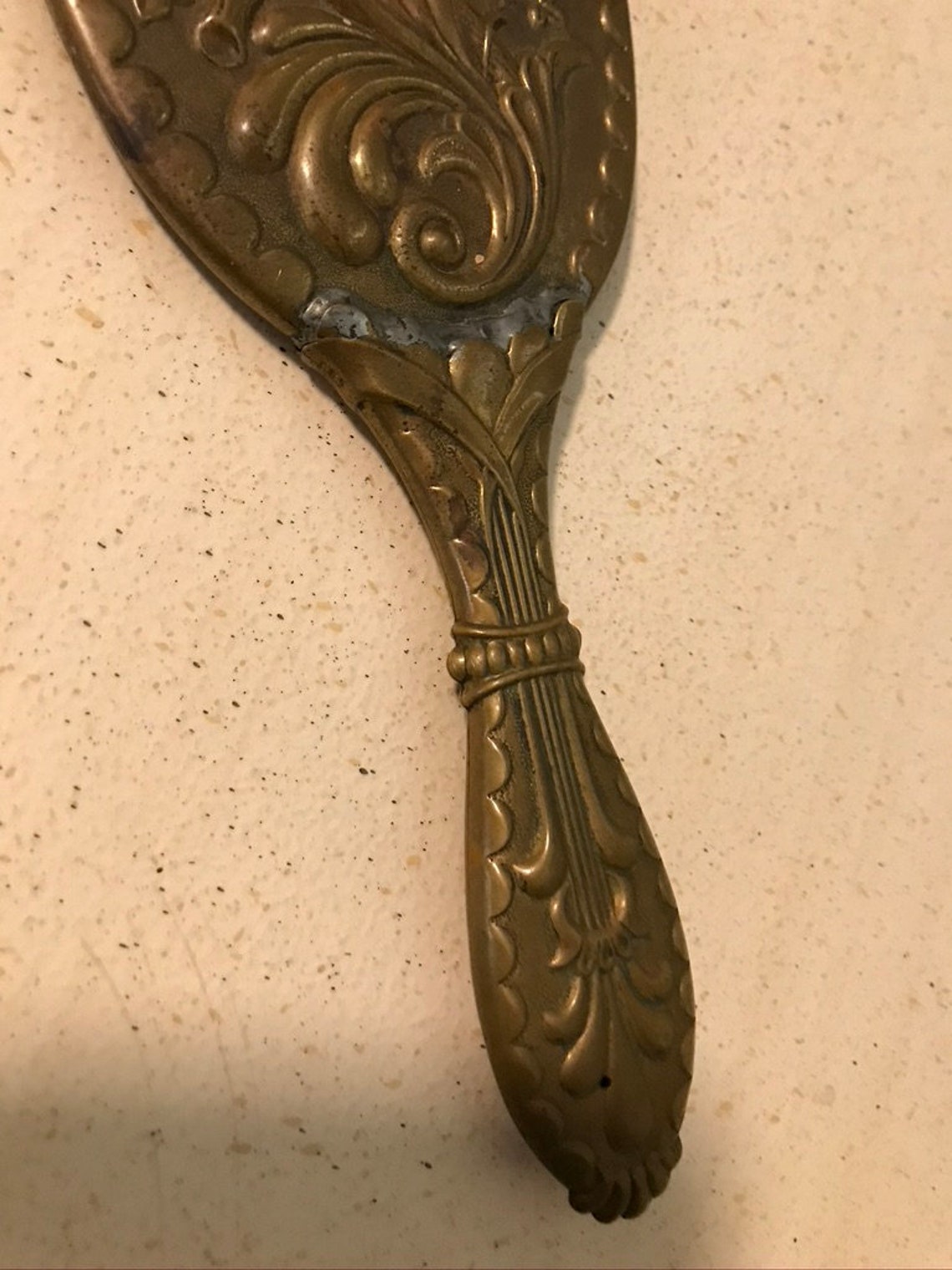 Art Nouveau Brass Hand Mirror French Repousse Back and Handle - Etsy
