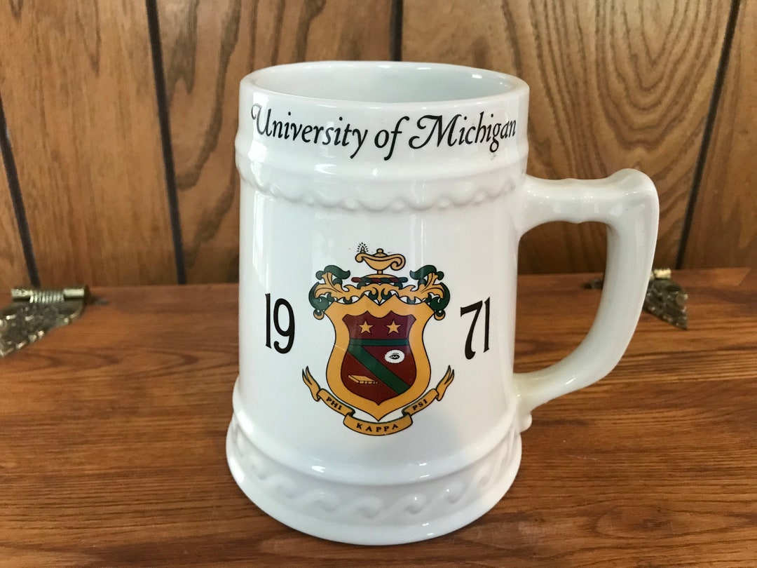 University Michigan Beer Stein Phi Kappa Psi Crest Geno Name on Back ...