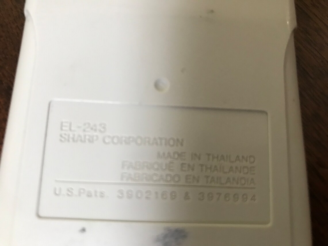 Sharp Elsi Mate EL243 Calculator Solar Battery Add Subtract Multiply ...