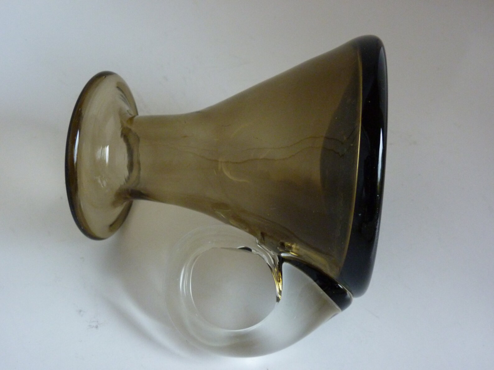 Smoke Glass Vase Hand Blown Black Smoky Art Glass Small | Etsy