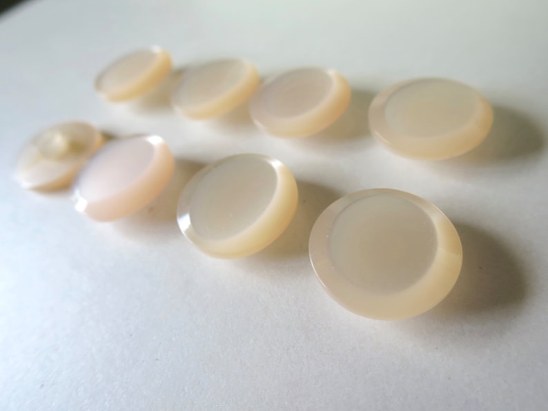 Peach Moon Glow Buttons Set of 8 Plastic Round Beveled Edge | Etsy