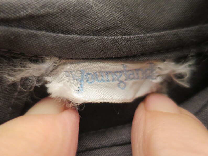 1950s Girl's Smock Dress Charcoal Gray Back Button | Etsy