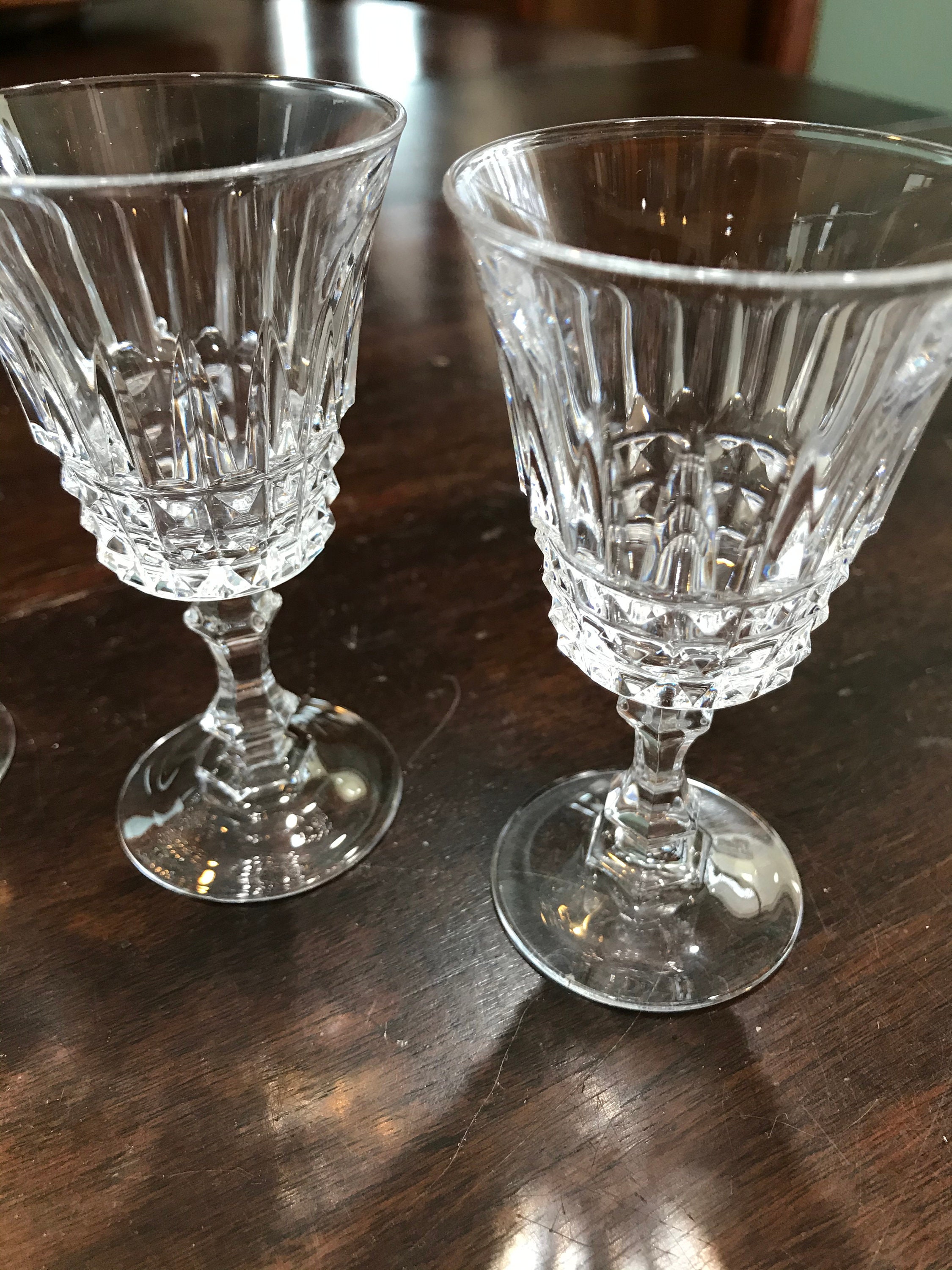 4 Lenox Crystal Stemware Wine Glasses Wine Goblets Vintage Etsy