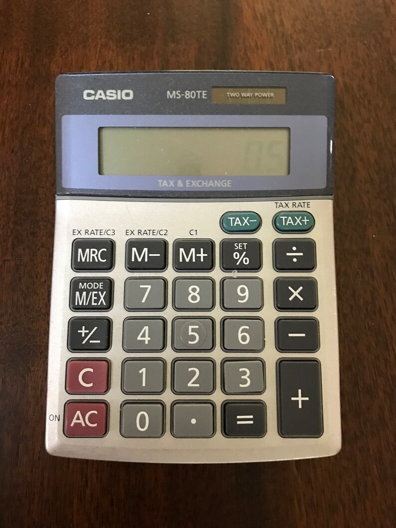 Casio Calculator MS-80TE Solar Battery Add Subtract Multiply | Etsy