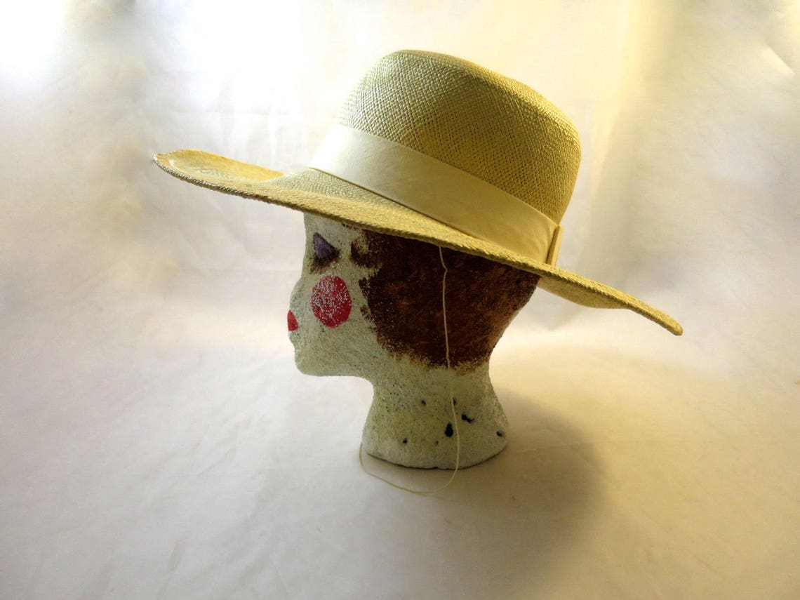 Panama Hat Wide Brim Ribbon Band Trim Hand Woven Stitched Edge - Etsy