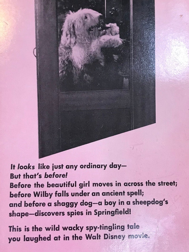 Vintage Walt Disney's the Shaggy Dog Book, 1975 Scholastic Edition - Etsy