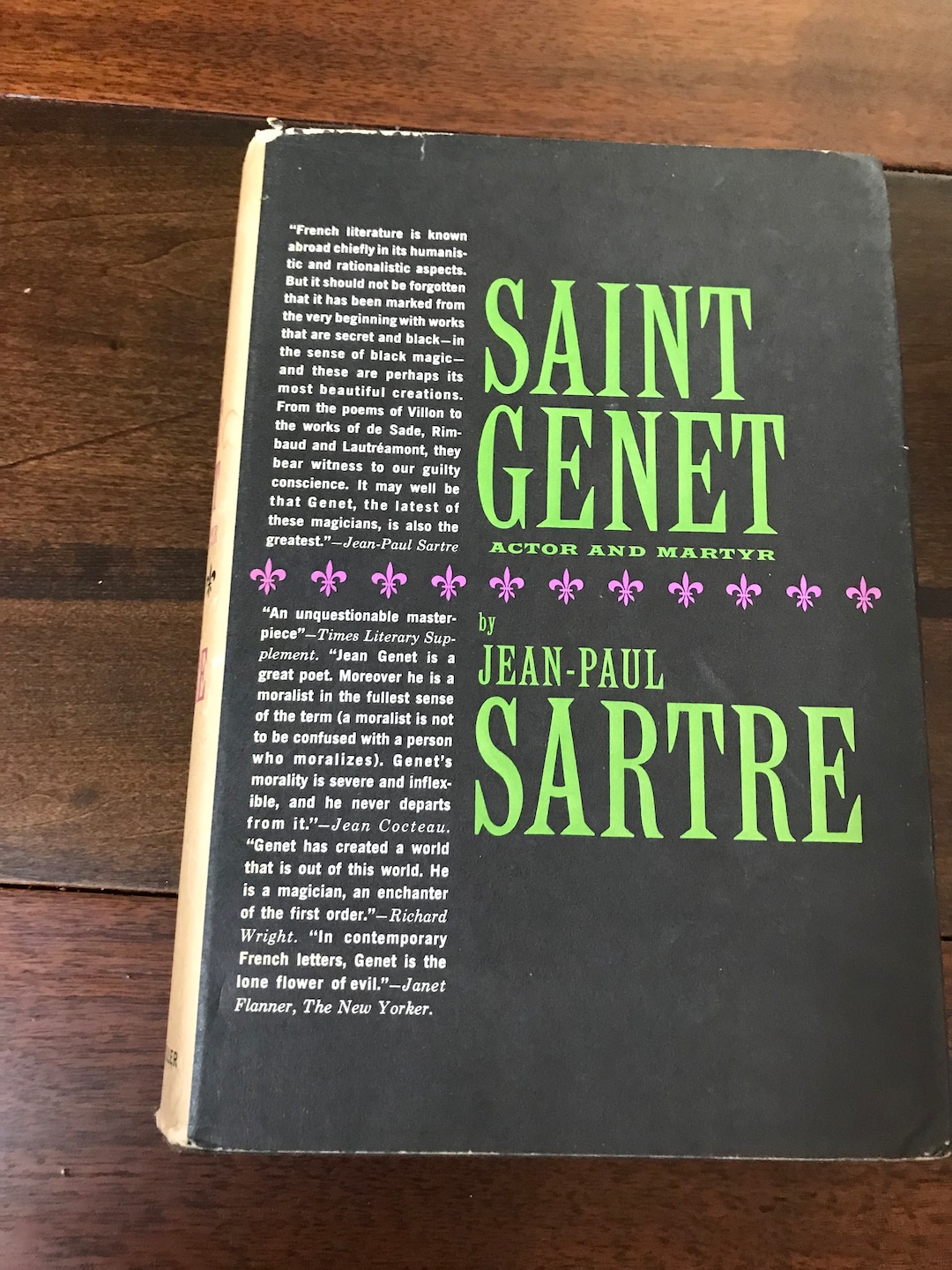 Saint Genet Actor and Martyr by Jean Paul Sartre Biography 1963 First ...