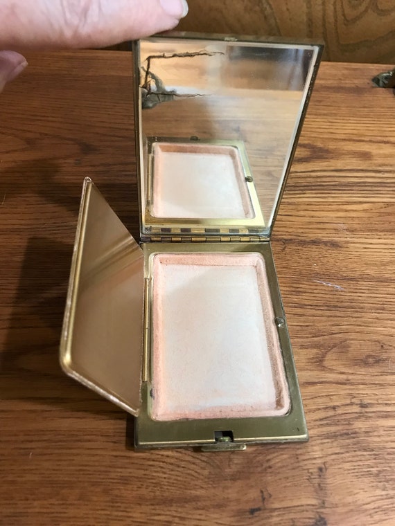 Brass Michigan Map Compact Hinged w/ Snap Clasp Mirro… - Gem