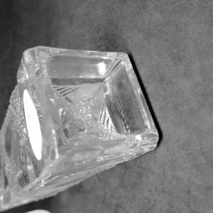 Fostoria Glass Vase for Avon Square Contemporary Cross Hatch Pattern ...