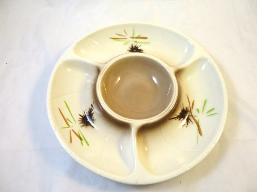 Lane Dip Bowl Veggie Server Lane Pottery 4 Well 12 Inch Serving Dish ...