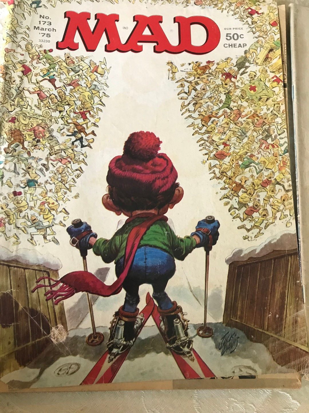 MAD Magazine March 1975, Alfred E Neuman Ski Jump Cover China Clown ...