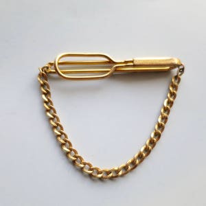 Swank Tie Clip Gold Finish Hanging Chain Vintage Art Deco Tie - Etsy