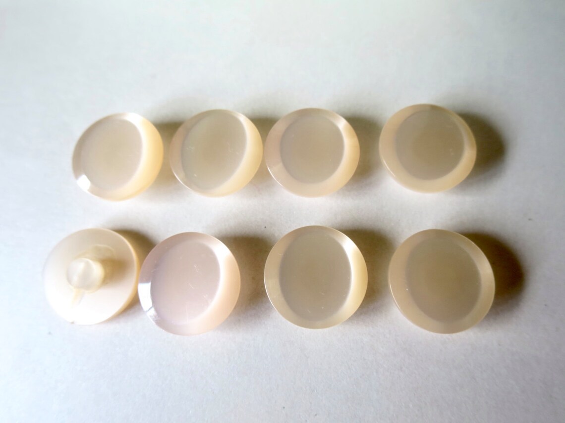 Peach Moon Glow Buttons Set of 8 Plastic Round Beveled Edge | Etsy
