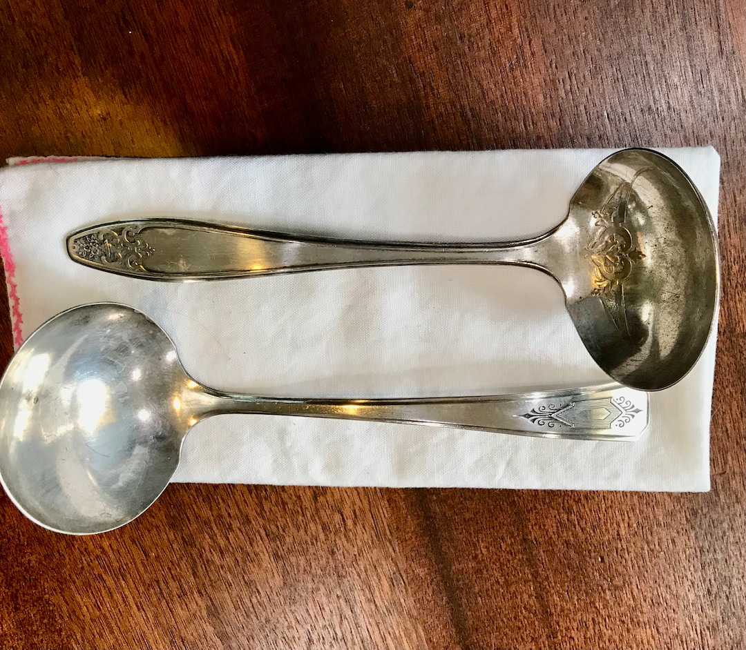 2 Silver Ladles Lady Doris, Princess Wm. Rogers Disc. Patterns Gravy ...
