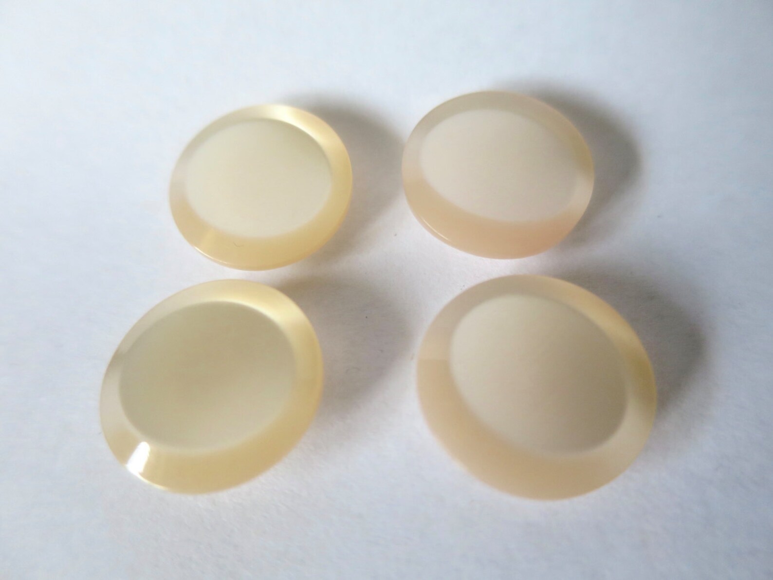 Peach Moon Glow Buttons Set of 8 Plastic Round Beveled Edge | Etsy