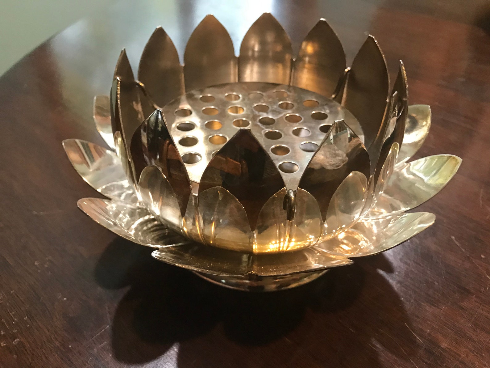 Silver Plate Lotus Bowl W/ Floral Frog Insert Leonard Silver - Etsy