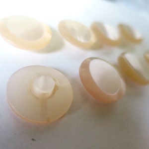 Peach Moon Glow Buttons Set of 8 Plastic Round Beveled Edge - Etsy