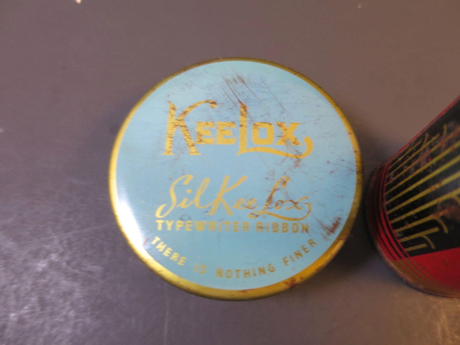 Typewriter Ribbon Tin Containers Art Deco Tall Tin 1950's | Etsy
