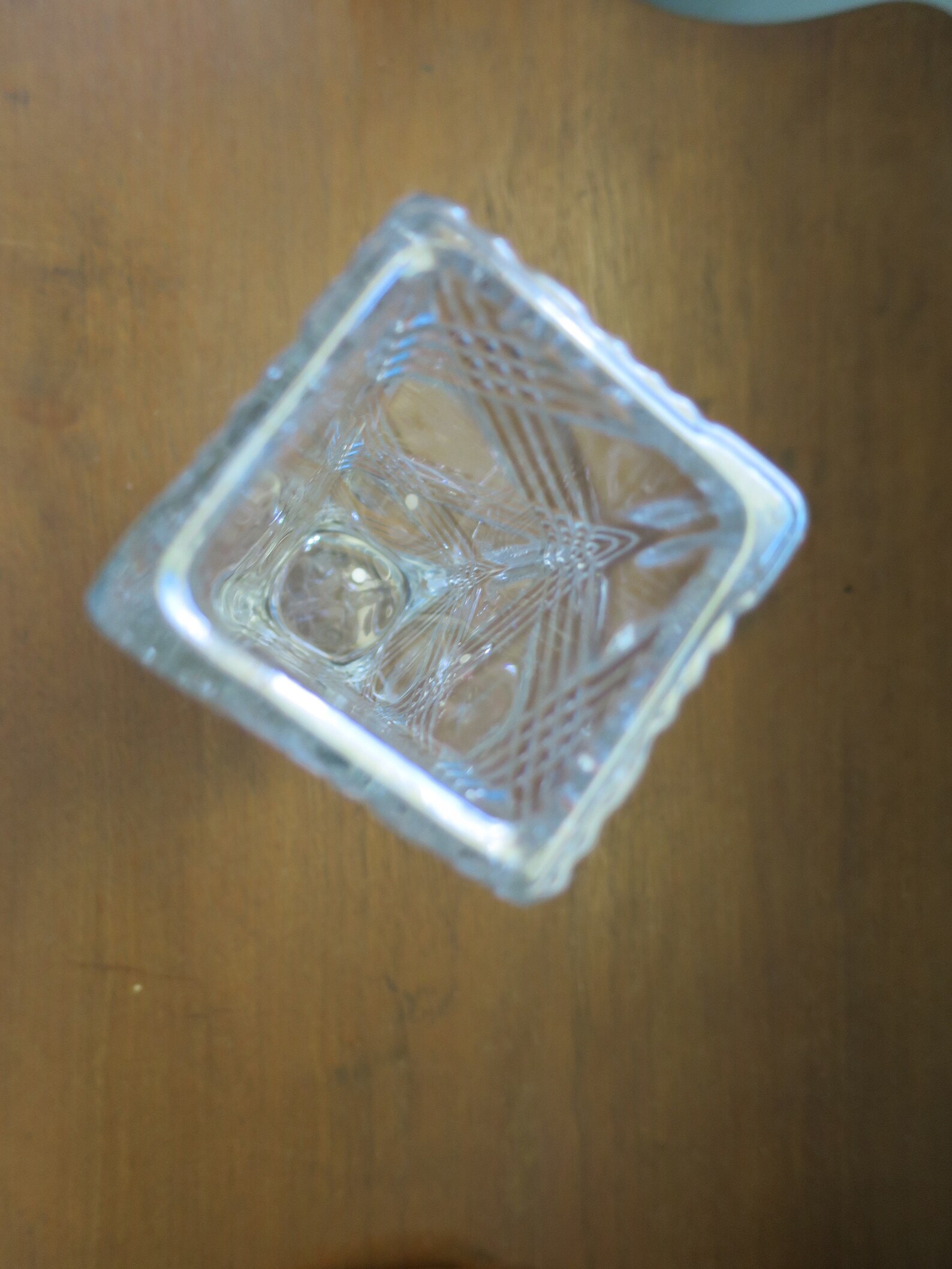 Fostoria Glass Vase for Avon Square Contemporary Cross Hatch Pattern ...