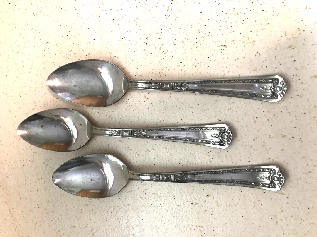 3 Florence Tea Spoons National Silver Co. Reinforced Silver Plate ...